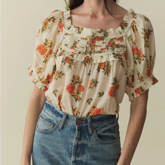 Doen | Tops | Doen Frances Top In Orangerie Floral | Poshmark